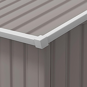 Outsunny 11' x 13' Outdoor Storage Shed, Garden Tool Metal Shed with Foundation Kit, Double Lockable Door, Air Vents and Sloping Roof, for Backyard, Patio, Lawn, Light Gray