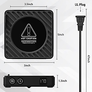 Mug Warmer, Coffee Warmer with 3-Temp Settings, Coffee Mug Warmer with 12-Hour Timer, Coffee Cup Warmer with Auto On/Off, Cup Warmer for Desk with Digital Display, A Warm Gift for Family (No Cup)