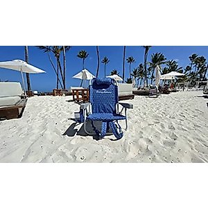 Tommy Bahama Backpack Cooler Beach Chairs - Blue Floral