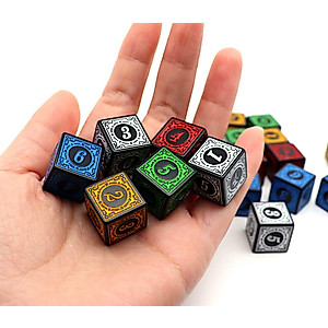 CREEBUY 16Pcs Dice Counters Token Loyalty Dice D6 Glitter Dice Cube Compatible with MTG,Magic The Gathering, CCG, Card Games Accessory(Nebula Dice)