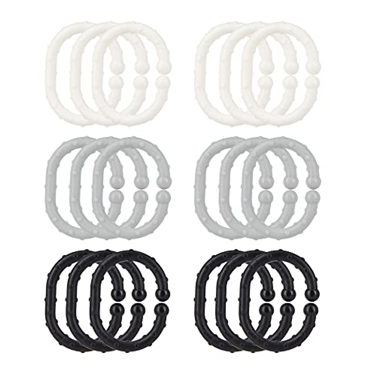 Nuby Linkables, Black, Grey, and White Attachable Links for Strollers, Car Seats, and Travel