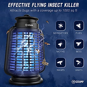 Bug Zapper Electric - Fly Zapper Mosquito Zapper Electronic Insect Killer - Waterproof Fly Trap Insect Killer for Indoor and Outdoor Home Backyard Camp Site Garden