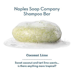 Naples Soap Company Solid Shampoo Bar for All Hair Types – Eco-Friendly, Free of Parabens, Alcohol, Pthalates – Handmade, pH Balanced, Hydrating Haircare, Lasts 50-75 Uses – Coconut Lime, 1.75 oz