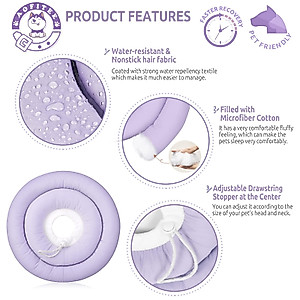 AOFITEE Dog Cone Collar Soft, Protective Dog Recovery Collar Pet Neck Donut E-Collar After Surgery, Comfy Water-Resistant Adjustable Elizabethan Collar for Cats Small Medium Dogs, Anti Licking