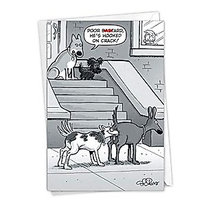 NobleWorks Funny Birthday Greeting Card with 5 x 7 Inch Envelope (1 Card) Bday Hooked on Crack Collins Birthday 7902Z