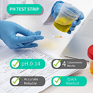 pH Test Strips for Women Body Urine Drinking Water Pool Hot Tub Spa, 200 Strips pH.0-14 Alkaline Acid Level pH Testing Tester for Humans Saliva Pet Food Diet Soil pH Monitoring with Storage Case