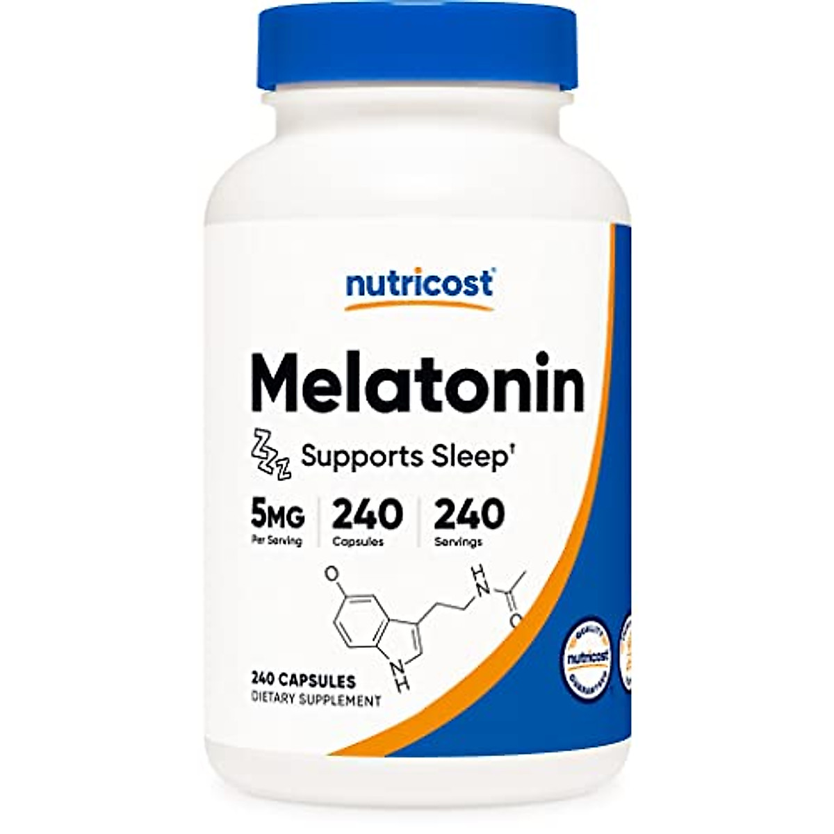 Nutricost Melatonin 5mg, 240 Capsules - 5mg Per Serving, Non-GMO, Gluten Free