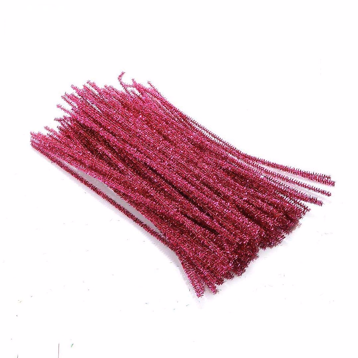 100pcs Pipe Cleaners Chenille Stems for DIY Art Supplies Craft Projects 6mmx30cm Christmas Pipe Cleaners Decoration, Glitter Pink