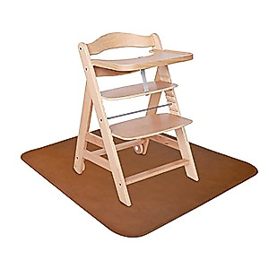 Linkidea Vegan Leather Splat Mat for Under High Chair Floor Protector (39" L x 39" W)
