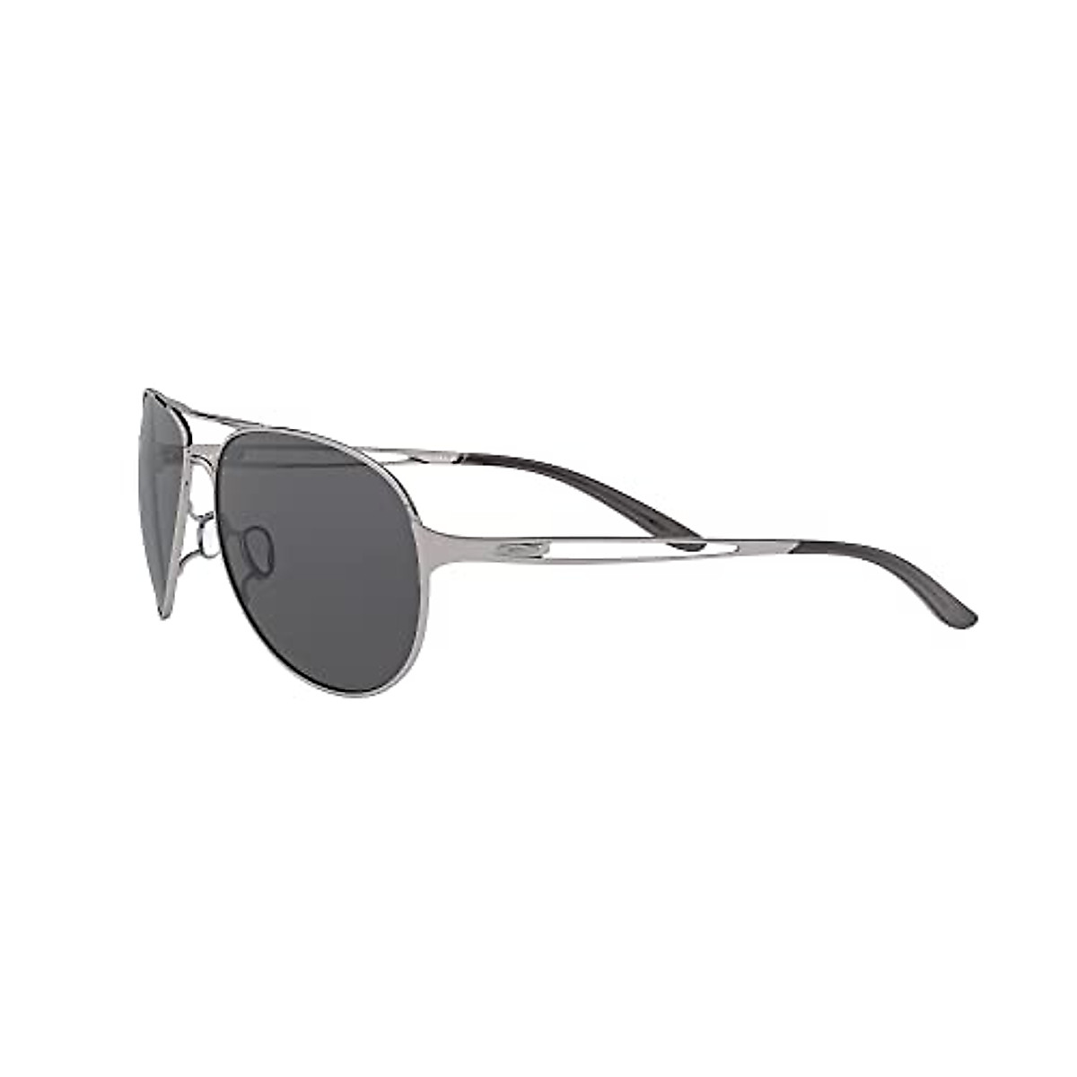 Oakley Women's OO4054 Caveat Aviator Sunglasses, Polished Chrome/Grey, 60 mm