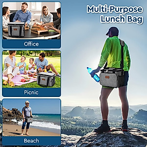 Filligs Insulate Lunch Bag for Women/Men - 24-Can Cooling Thermal Lunch Food Box With Removable Shoulder Strap with Side Pockets - Leakproof Cooler Tote Bag - Loncheras Para Hombres De Trabajo