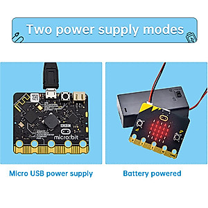 KEYESTUDIO Micro:bit V2 Go Kit Original Micro bit V2 Starter Kit, with Microbit v2.2, Battery Holder, Micro USB Cable