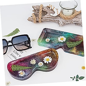 ADOCARN 2pcs Resin Glasses Holder Molds for Resin Silicone Coaster Mold Silicone Square Mold Eyeglasses Holder Making Mold Jewelry Storage Tray Molds Resin Silicone Mold Glasses Tray Molds