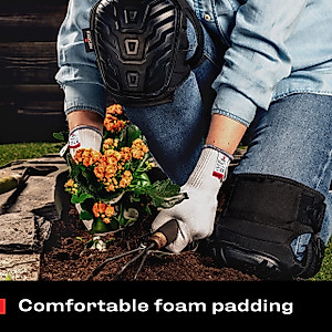 NoCry Professional Knee Pads for Work for Men with Adjustable Thigh & Shin Double Straps - Heavy Duty Shell, Soft Foam and Gel Cushion Gardening Knee Pads or Construction Knee Pads for Women and Men