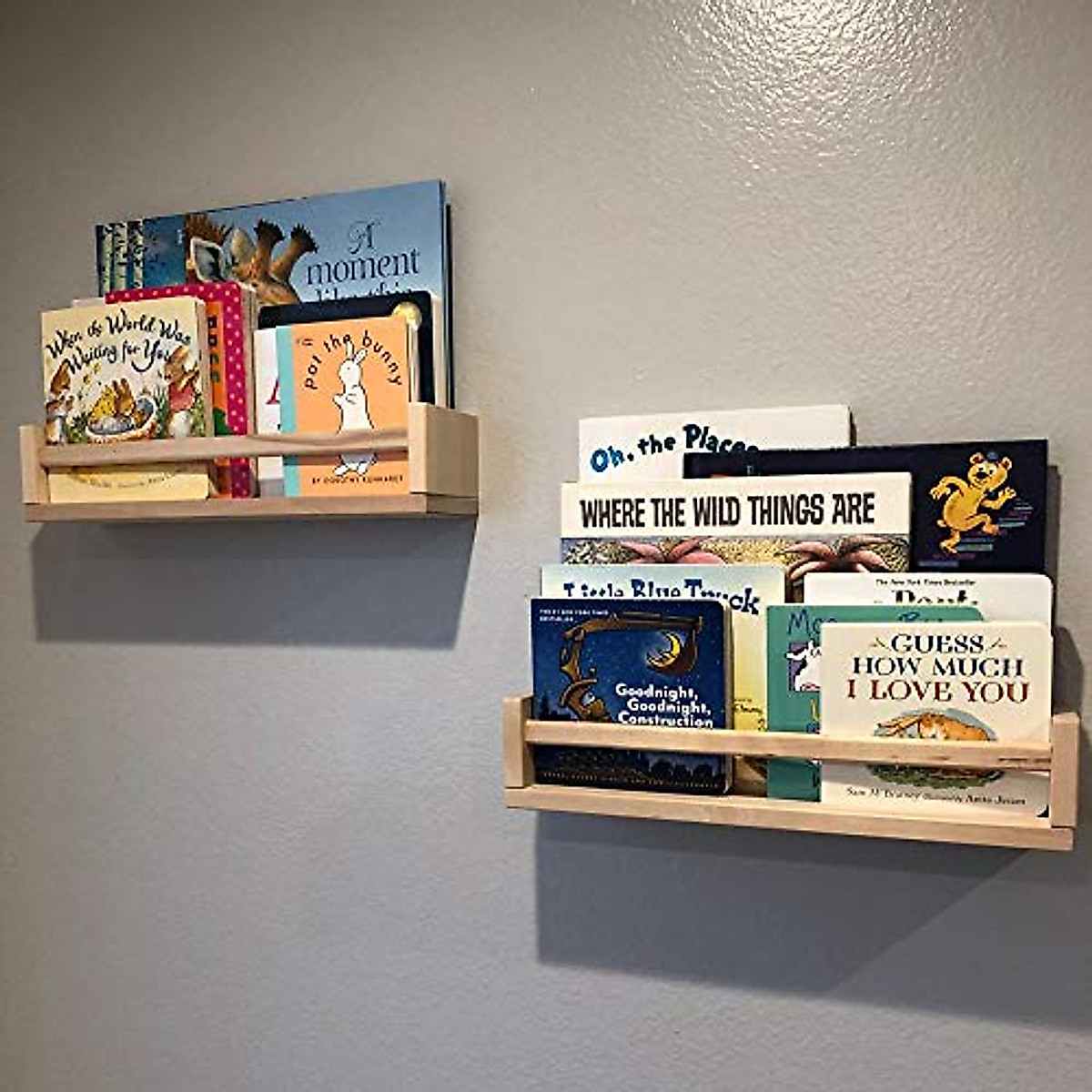 Gneric Floating Shelves for Wall, Burlywood Nursery Book Shelves, 15.7 inch Kids Bookshelf, Wall Shelves for Living Room Bedroom Decor,Kitchen Spice Rack,Bathroom Storage Rack(2 Pack)