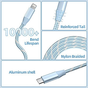 USB C to Lightning Cable 3 Pack 6FT Apple MFi Certified iPhone Charger Fast Charging Type c to Lightning Cable iPhone Fast Charger for iPhone 14 13 12 11 Pro Max Xr Xs 8 and More