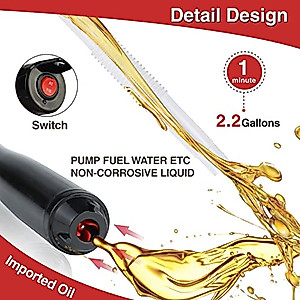 AETLEEMO Portable Power Battery Pump, Water&Fuel Transfer Pump Up to 2.2 GPM, Battery Operated Liquid Transfer Pump for Gasoline Diesel Oil Fish Tank