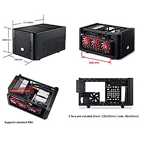 Cooler Master RC-130-KKN1 Elite 130 - Mini-ITX Computer Case with Mesh Front Panel and Water Cooling Support