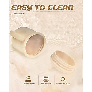 DF DUALFERV Toddler Sippy Cups, Sippy Cups for Baby 6+ Months, Toddler Cups with Two Non Slip Handle, Transition Sippy Cups for Babies 6-12 Months And Toddlers 1-3 Years, 5oz