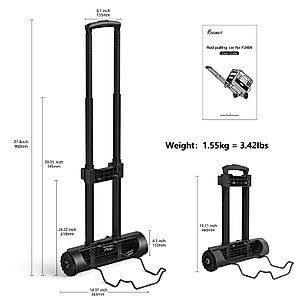 Generic FOSSiBOT F2400 Foldable Cart Hand Truck 3 Level Adjustable Handle with 2 Dual Ball Bearing Wheels for Portable Power Station Moving