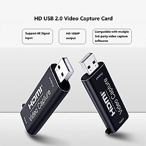4K HDMI Video Capture Card,4K HDMI USB Capture Card for DSLR Camcorder PS4 TV Box DVD Video Recorder Laptop Live Streaming and Recording