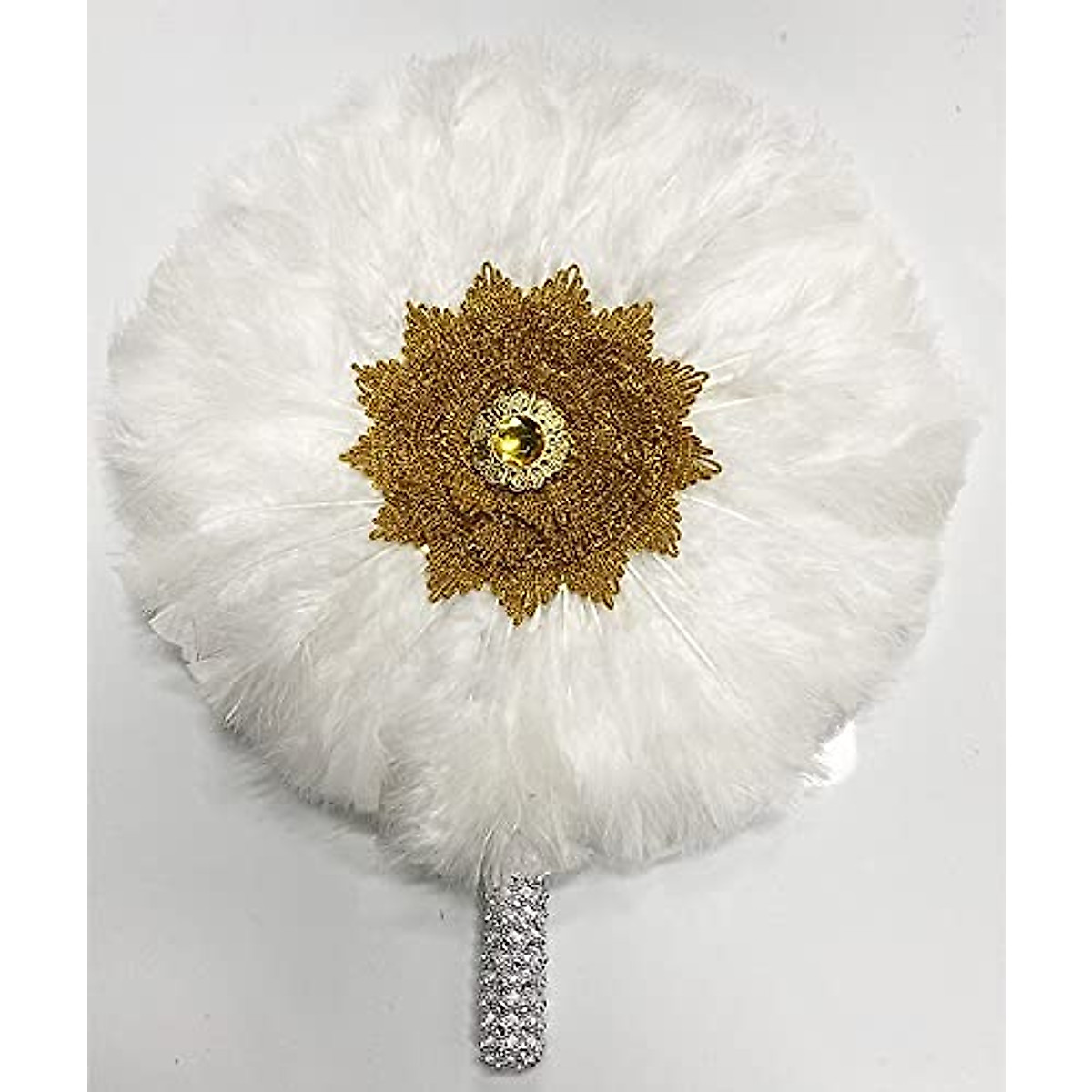 Msbfea Design Red Heart African Feather Big Fan Ladies Wedding Feather Fan for Bride Two Side Feather Nigerian Feather Fans Color 3