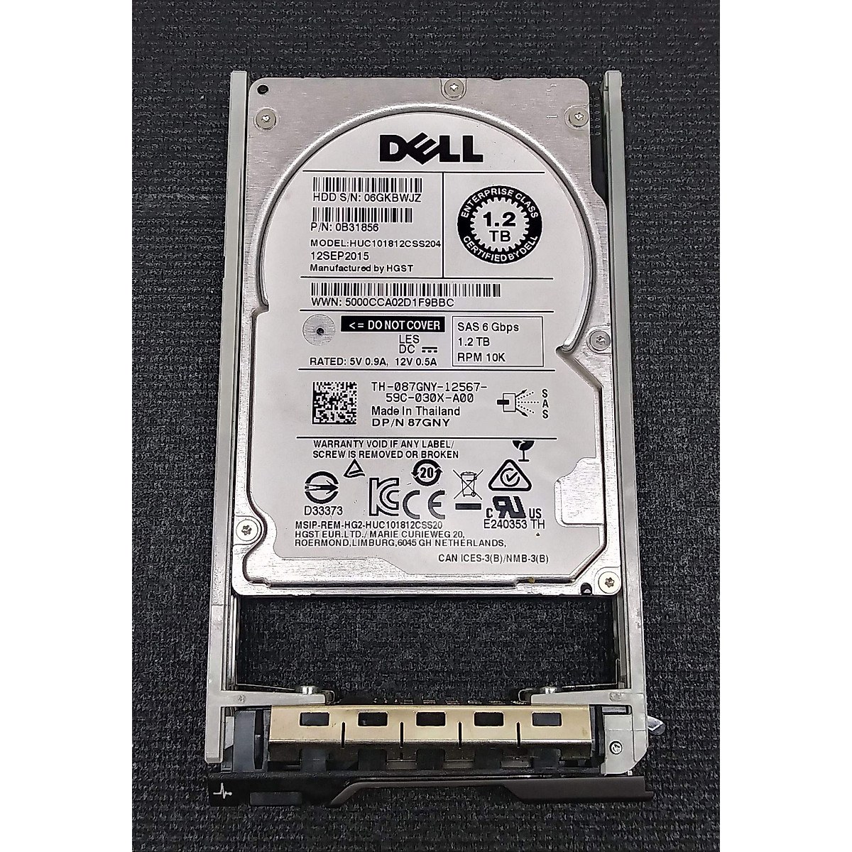 Dell 87GNY Enterprise Class 1.2TB 10K 6Gbps SAS 2.5'' Hard Drive