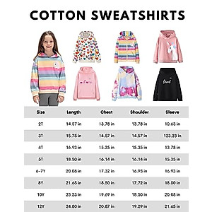 WELAKEN Rainbow Sweatshirts with Unicorn for Girls Toddler & Kids II Little Girl's Pullover Tops Cotton Hoodies 6-7 Years