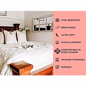 Threadinbox 100% Mulberry Silk Duvet Cover Set - 3-Piece Set - 19 Momme Grade 6A Mulberry Silk - Features Zipper Closure and Corner Ties, King/Cal-King 94x104 (3 Piece)- White Solid