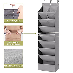 STORAGEIDEAS 2 Pack Shoe Organizer with 6 Extra Large Pockets and 4 Large Pocket, Over the Door Sturdy Closet Storage Rack, Hanging Shoe Organizer for Shoes, Sneakers, Grey