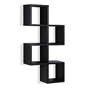 Danya B. Cubby Chessboard Wall Shelf - Horizontal or Vertical (Black)