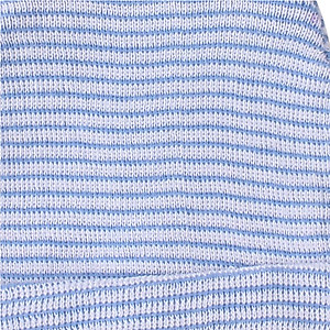 Aablexema Newborn Hat with Ears - Infant Boys Hospital Hat Baby Nursery Beanie Caps 0-3 Months(3pcs, A White & Blue & Grey)