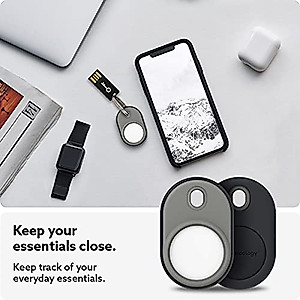 Caseology Nano Pop Compatible with Apple AirTag Case for AirTag Holder (2021) - Black Sesame