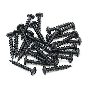 100 Pack Rok Hardware #8 x 1" Coarse Deep Thread Pan Head Screws Black Phosphate Wood MDF
