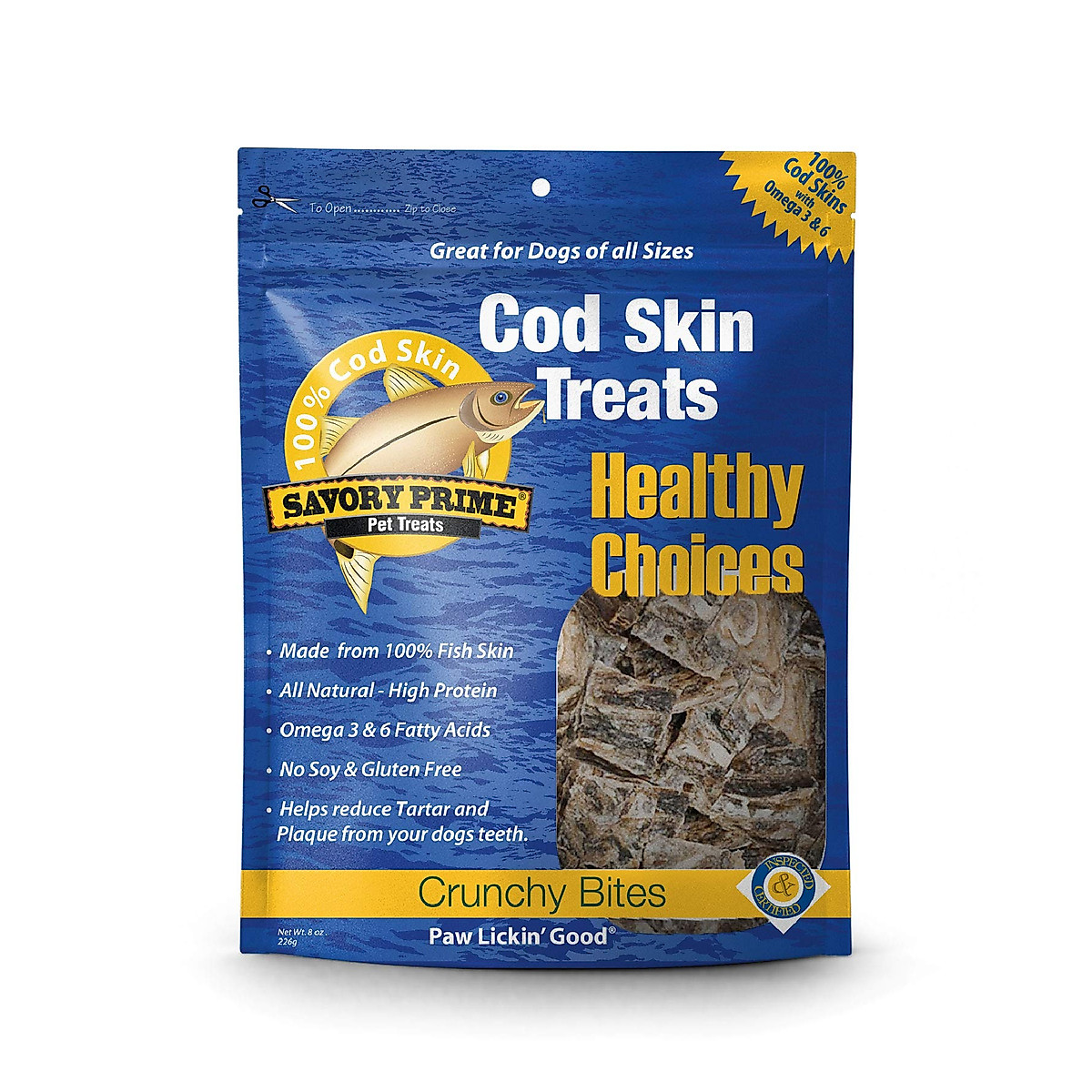 Savory Prime Cod Skin Crunchy Bites, 8-Ounce