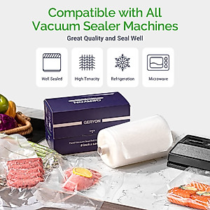 GERYON Vacuum Sealer Bags for Food, 8x120ft Rolls with Slide Cutter for All Vacuum Sealer Machine, BPA Free, Safe for Food Storage, Meal Prep and Sous Vide