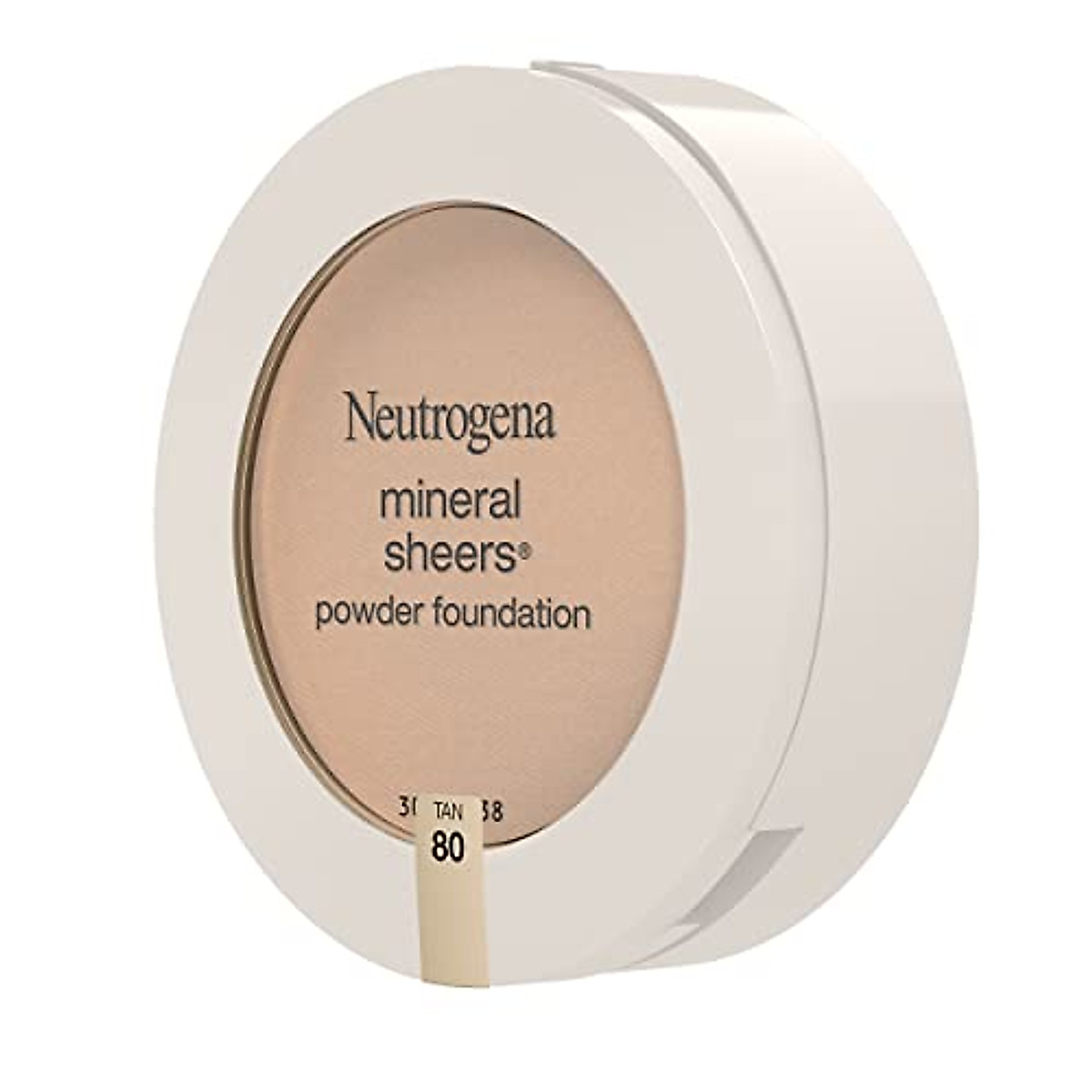 Neutrogena Mineral Sheers Compact Powder Foundation, Lightweight & Oil-Free Mineral Foundation, Fragrance-Free, Tan 80,.34 oz (Pack of 2)