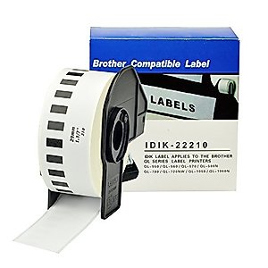 Label Orison DK-2210 Continuous Length White Paper Label Tape Cartridge Compatible with Brother Label Printers QL-700 QL-800 QL-1050N,1 Roll, 1.1" x 100' (29mm x 30.4m)