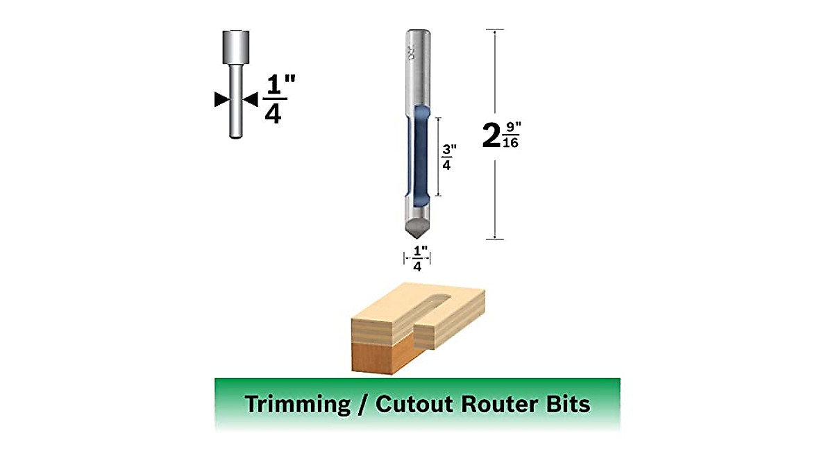 BOSCH 1/4-Inch Carbide Tipped Pilot Bit for Precision Cuts