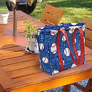 Passion for Baseball Collection 19"x13"x7" Expandable Foldable Stylish Tote Bag