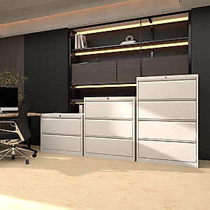 JAORD 2 Drawer Metal Lateral File Cabinet,Lateral Filing Cabinet with Lock for Hanging Letter&F4&A4&Legal Size Folders for Home Office, Assemble Required, White