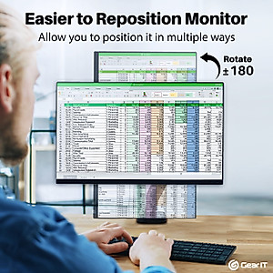 GEARit Single Monitor Mount (Up to 32 Inch, 19.8 lbs) Desk Stand Mount for LCD LED Monitor, Fully Adjustable Articulating Gas Spring Arm with Quick Release (Tilt, Swivel, Rotate) Vesa 75 100