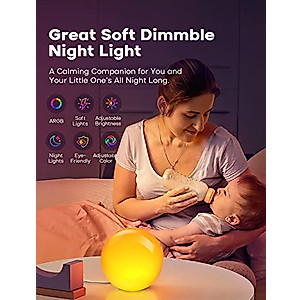 Dekala Baby Night Light for Kids Dimmable Night Lights, Sleep Aid Toddler Night Light for Nursery Boys and Girls, Table Lamp Ambient ARGB Decorate Room for Children (Without APP)