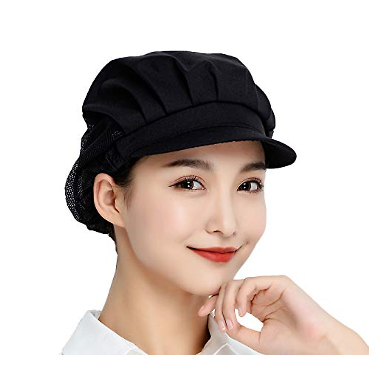 Jaspfct 4pcs Chef Hat Food Service Hairnets Kitchen Cooking Cap for Women HT001B4