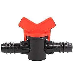 XtremeAmazing Drip Irrigation Barbed Ball Valve 16mm 1/2 Inch Tubing Shut-Off Gate Switch Hose Connectors for Agricultura Garden Pack of 10