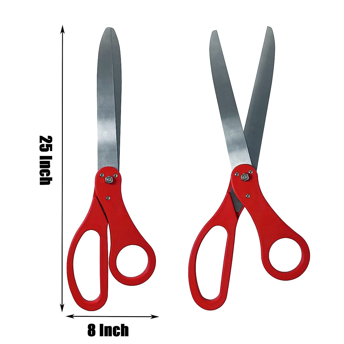 Grand Opening Red Ribbon Cutting Ceremony Kit - 25" Giant Scissors with Red Satin Ribbon, Banner, Balloons,Bows and More Supplies Grand Opening Decorations for Business