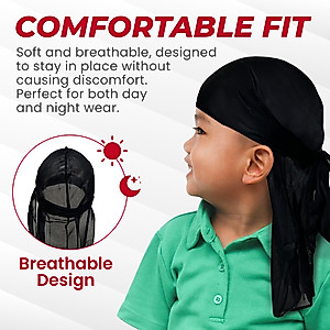 TITAN Satin Baby Du Rag (Black)