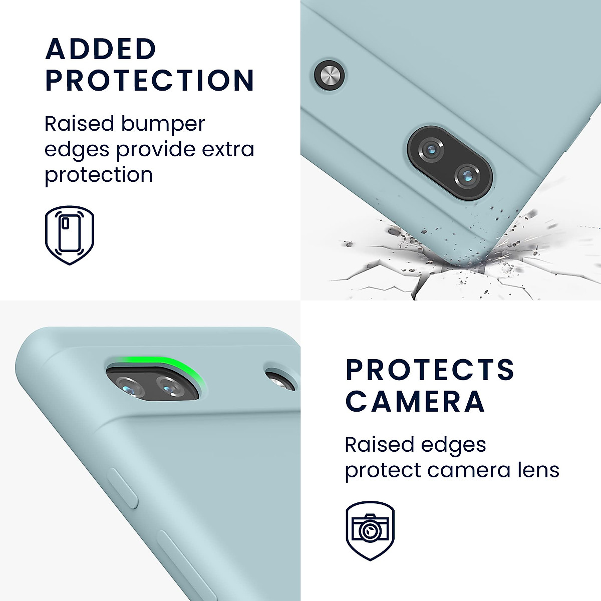 kwmobile Case Compatible with Google Pixel 6a Case - TPU Silicone Phone Cover with Soft Finish - Cool Mint