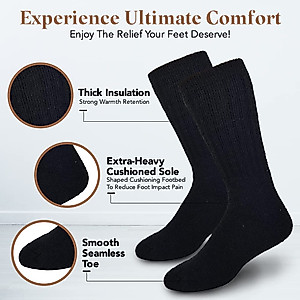 Debra Weitzner Thermal Socks Merino Wool For Men and Women - Extra-Warm Winter Cold Weather Boot Socks (3 Pairs)