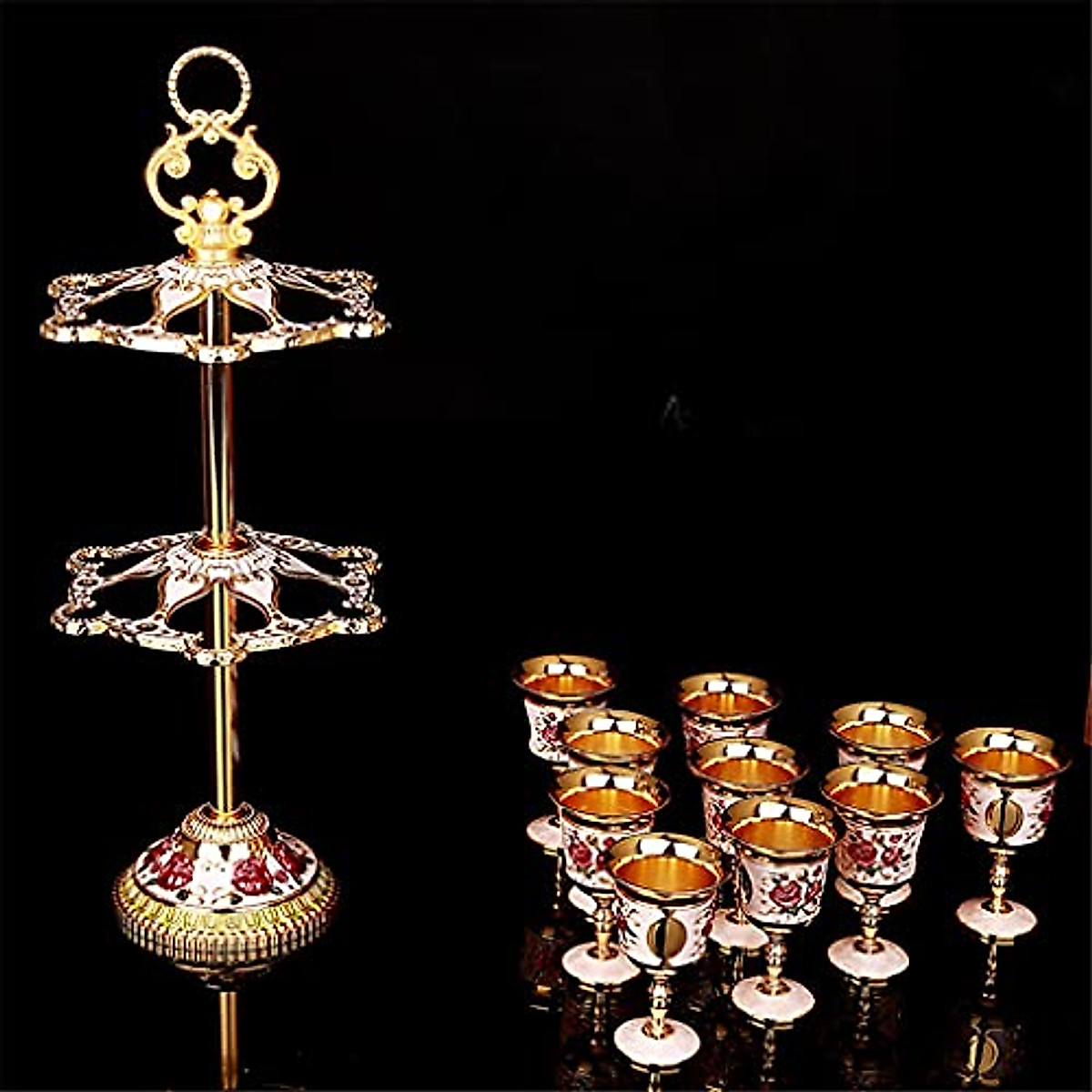 ZCGDP European-Style -Layer Wine Glass Holder Set Villa KTV Bar Home Cup Holder Decoration Wedding Props (Color : D)